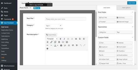 creating post forms wedevs