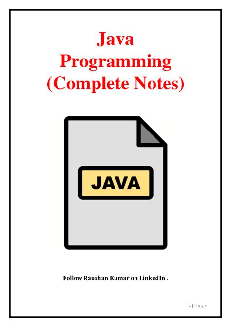 📌𝗝𝗮𝘃𝗮 𝗣𝗿𝗼𝗴𝗿𝗮𝗺𝗺𝗶𝗻𝗴 𝗡𝗼𝘁𝗲𝘀📑 Java Programming Complete Notes Follow Raushan Kumar On Linkedin
