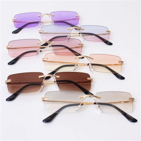 Rimless Rounded Rectangle Sunglasses Ragstock