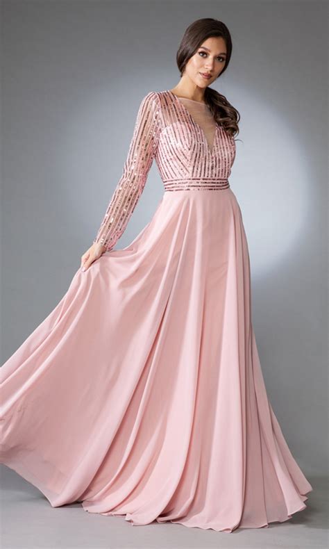 Long Modest Prom Dress With Long Sleeves Promgirl