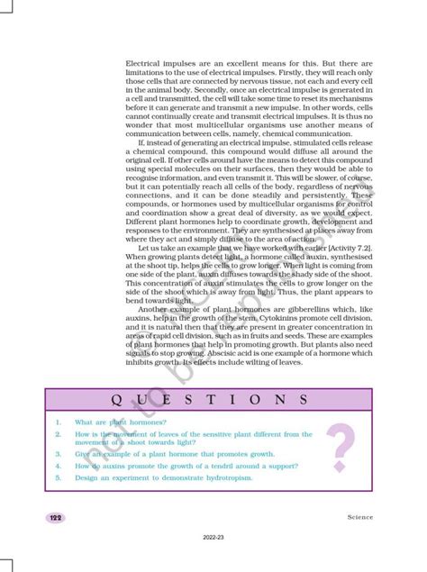 Ncert Book For Class 10 Science Chapter 7 Control