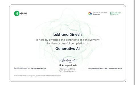 Lekhana Dinesh On Linkedin Learnwithguvi Guvi Guvigeeksofficial
