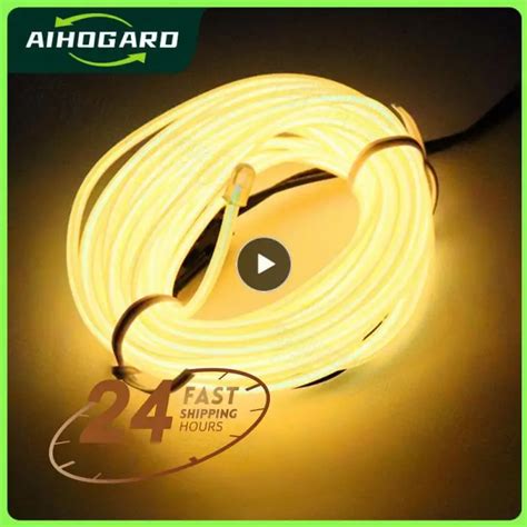 El 플렉시블 네온 조명 글로우 El 와이어 로프 테이프 스트립 Led 콜드 라이트 신발 의류 자동차 장식 리본 램프 Usb 2 10m 1 ~ 5 개