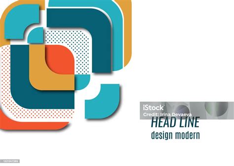 둥근 모서리와 그림자 많은 점으로 사각형을 잘라 트렌디 한 스타일의 창조적 인 광고 포스터 또는 브로셔를위한 밝은 기하학적 디자인 벡터 0명에 대한 스톡 벡터 아트 및 기타