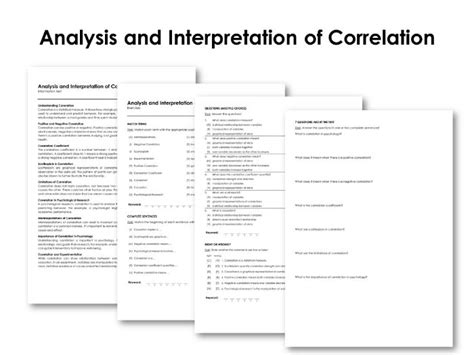 Analysis And Interpretation Of Correlation Teaching Resources