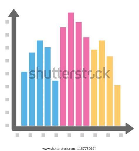 Vektor Stok Bar Graph Relative Frequencies Depicting Histogram Tanpa