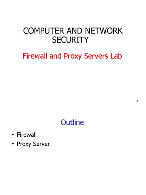 computer and network security firewall and proxy servers lab