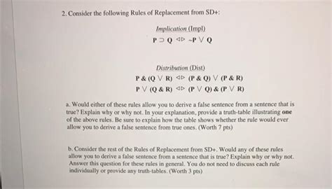 2 Consider The Following Rules Of Replacement From