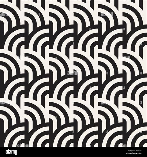 Seamless Geometric Pattern Abstract Stripy Geometric Background Stylish Vector Rounded Lines
