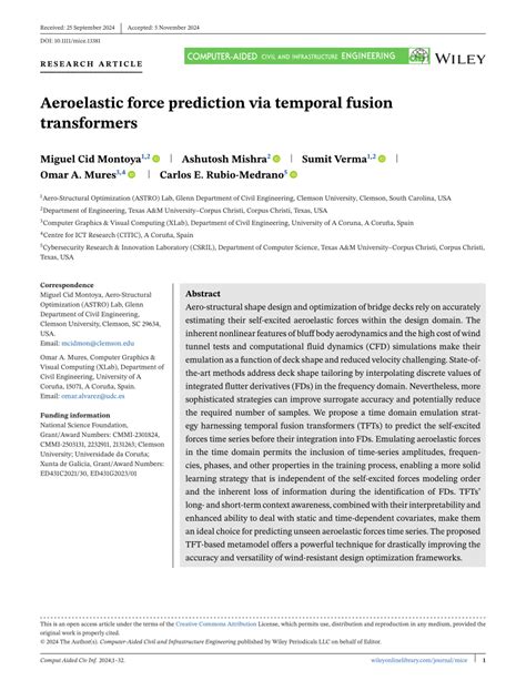 Pdf Aeroelastic Force Prediction Via Temporal Fusion Transformers