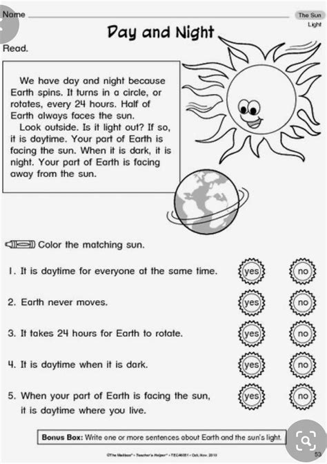 The Sun Worksheet 3rd Grade Workssheet List