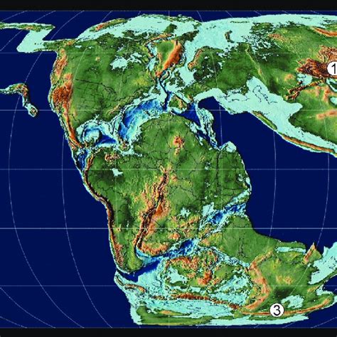 Palaegeographical Map Of The Late Jurassic With Marked Positions Of
