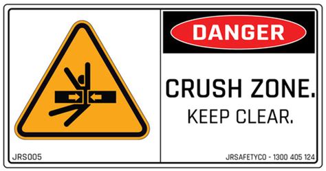 Crush Zone Keep Clear Horizontal Sticker CCS