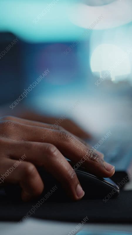 Scientist Typing On Computer Keyboard Stock Video Clip K0105650