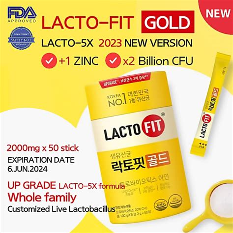 Lacto Fit gold Probiotics Lacto 5x +zinc +x2 billion CFU (2000mg/50 pcs ...