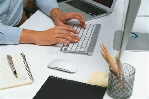 Cropped Hands It Developer Working Online Software Information On Pc