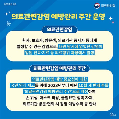 의료관련감염 예방·관리 주간 로고 공모전 카드뉴스 엠폭스 감염병 질병관리청
