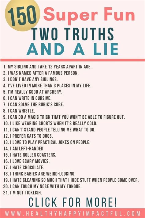 150 Two Truths And A Lie Ideas Best To Trick Others 2024 2 Truths