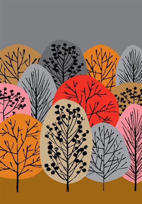 Overlapping Trees Inspired By Eloise Renouf Peach Plains Art