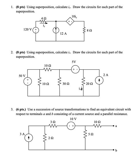 Solved Using Superposition Calculate Iy Draw The Circuits