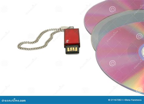 Computer Disks And Usb Flash Drive Stock Image Image Of Removable