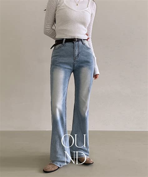 모어라운드 🎬 초특가 Made4size 로그 히든 밴딩 워싱 스판 부츠컷 데님 팬츠 3color