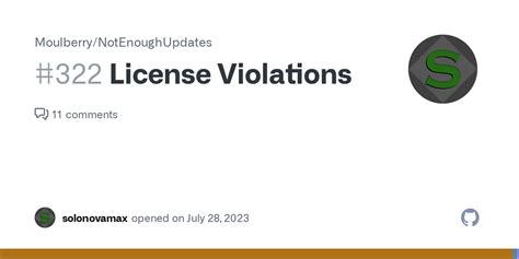License Violations · Issue 322 · Moulberrynotenoughupdates · Github