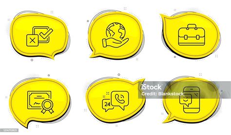 포트폴리오 미소 및 확인란 아이콘 세트 24시간 서비스 기호 비즈니스 사례 전화 피드백 설문 조사 선택 벡터 가방에 대한 스톡 벡터 아트 및 기타 이미지 Istock