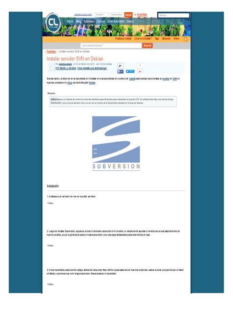 Subversion Instalar Servidor Svn En Debian Pdf Software Libre