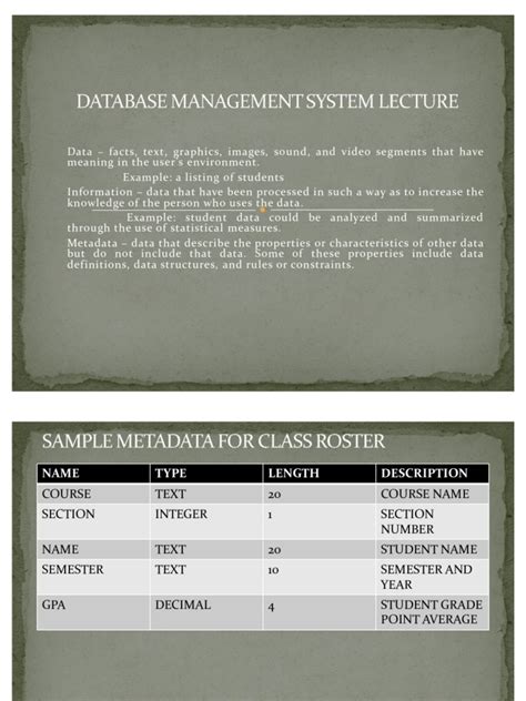 Database Management System Lecture Pdf Databases Data Model