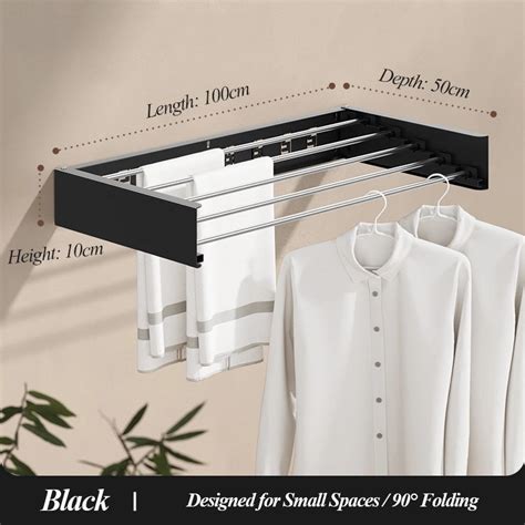 Wall Mounted Folding Clothes Drying Rack Space Saving Easerack Hide