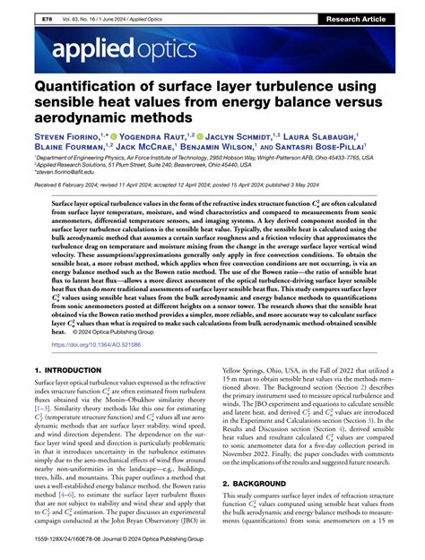 Quantification Of Surface Layer Turbulence Using Sensible Heat Values From Energy Balance Versus