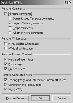 Optimise HTML