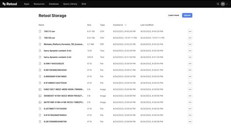 interact with files retool docs