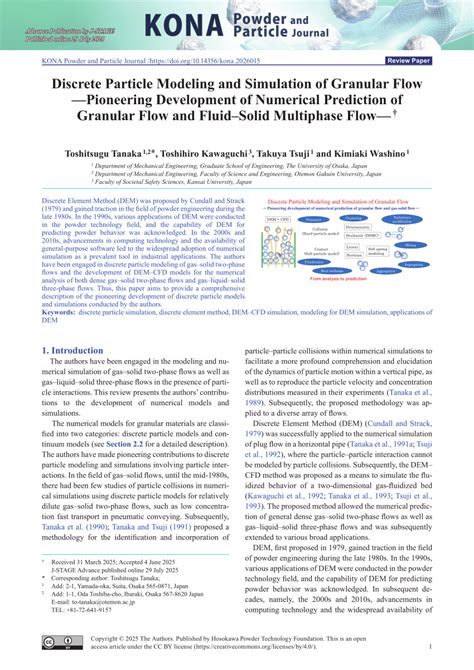 Pdf Discrete Particle Modeling And Simulation Of Granular Flow