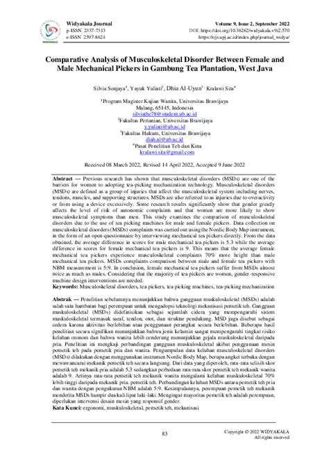 Pdf Comparative Analysis Of Musculoskeletal Disorder Between Female