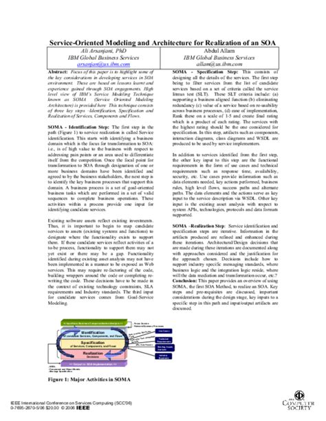 Pdf Service Oriented Modeling And Architecture For Realization Of An Soa