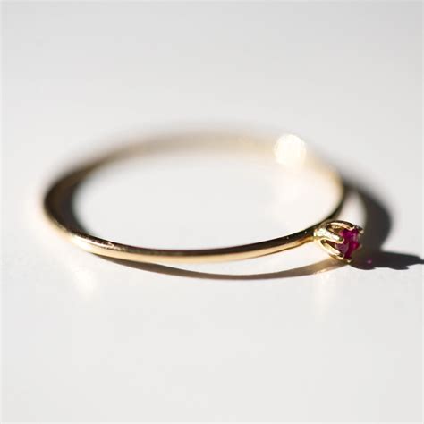 The Tiniest Ruby Ring In 18k Gold Catbird