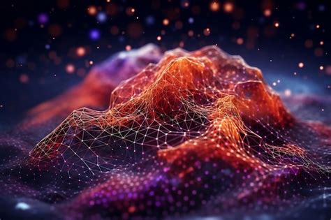 premium photo abstract cyber neural network concept generative ai