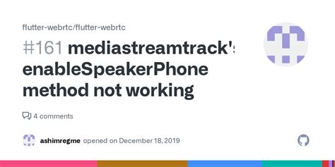 Mediastreamtrack S Enablespeakerphone Method Not Working Issue