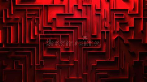 3d Red Labyrinth Maze Concept Of Challenge Complexity And Problem