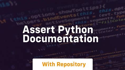 Assert Python Documentation Youtube