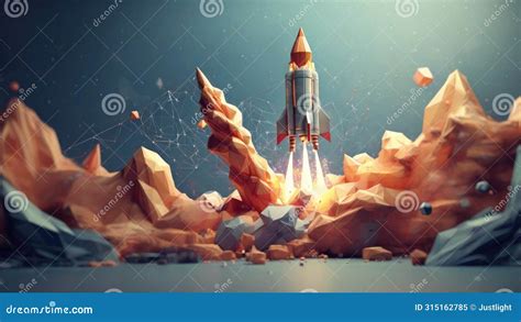 An Abstract Rocket Launch Symbolizing The Rapid Growth And Advancement Of Technology Against A
