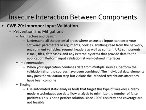 Ppt 2009 Cwesans Top 25 Most Dangerous Programming Errors Powerpoint Presentation Id3620547