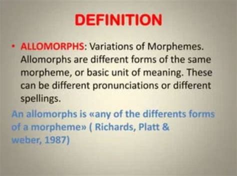 Allomorph Variations In Morphological Structure