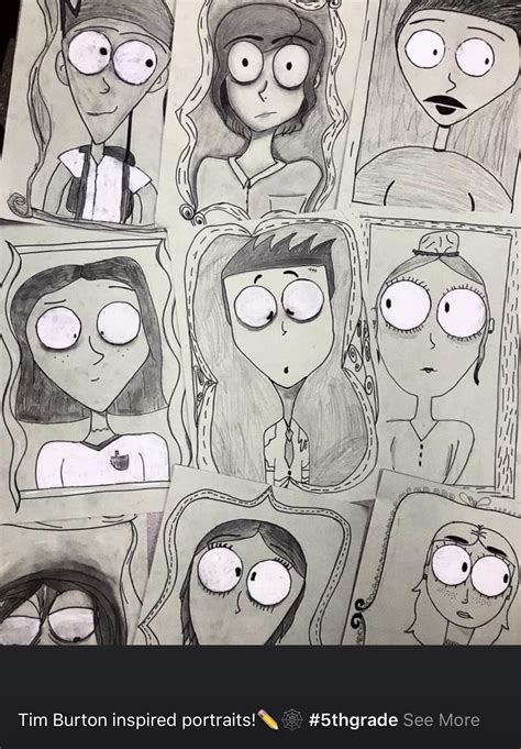 Tim Burton Portraits Middle School Art Projects School Art Projects