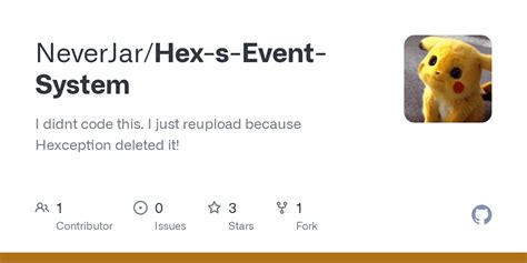 github neverjar hex s event system i didnt code this i just reupload because hexception