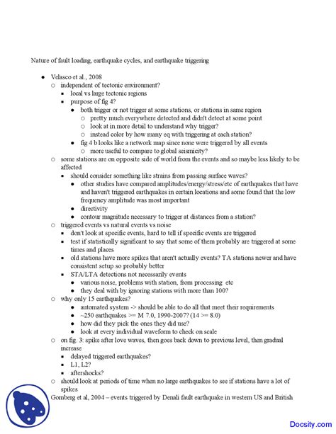Nature Seismology Lecture Notes Docsity