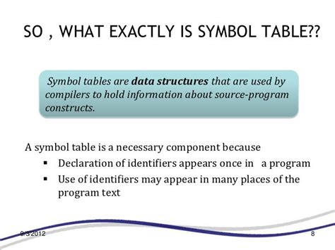 symbol table design compiler construction