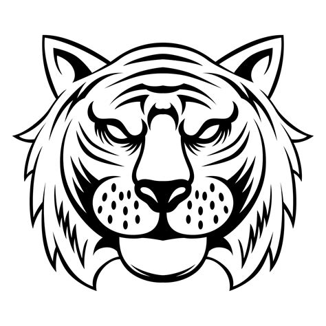 Tiger Vector Tiger Head Black And White Logo Design Vector